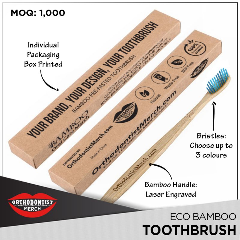Bamboo Toothbrush Branded in Kraft Box - OrthodontistMerch